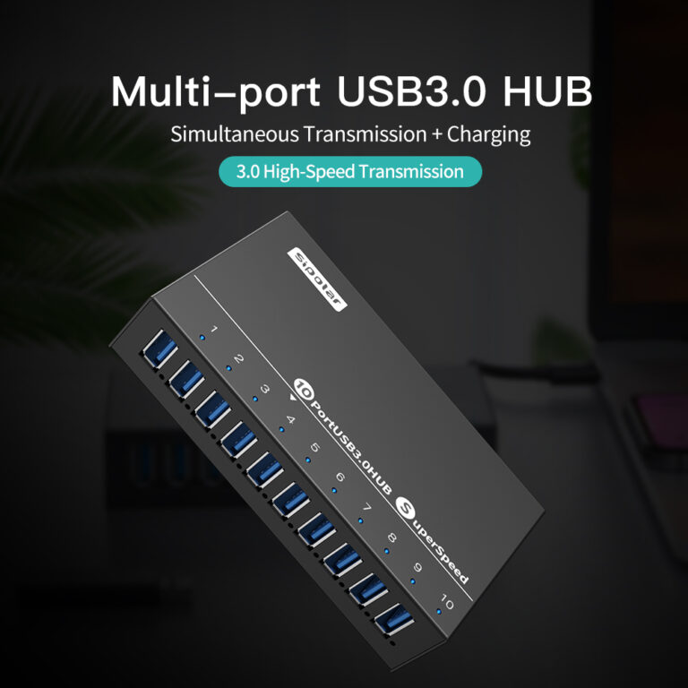 10-Port USB 3.0 Hub Wholesale for Device Connectivity - Sipolar