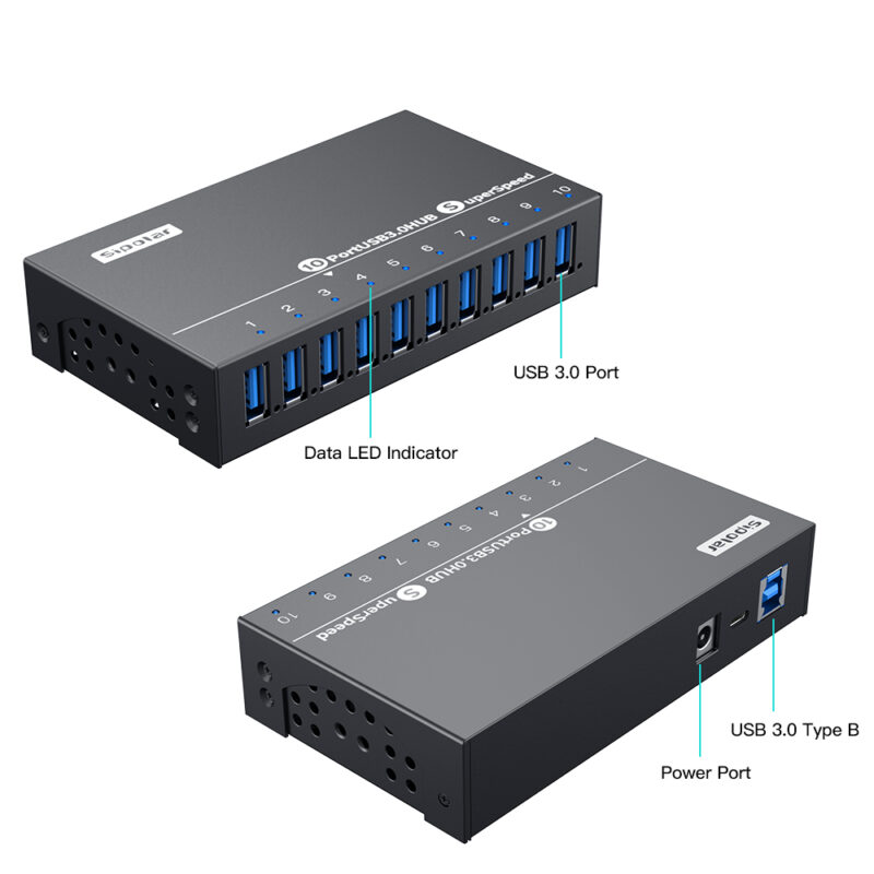 10-Port USB 3.0 Hub Wholesale for Device Connectivity - Sipolar