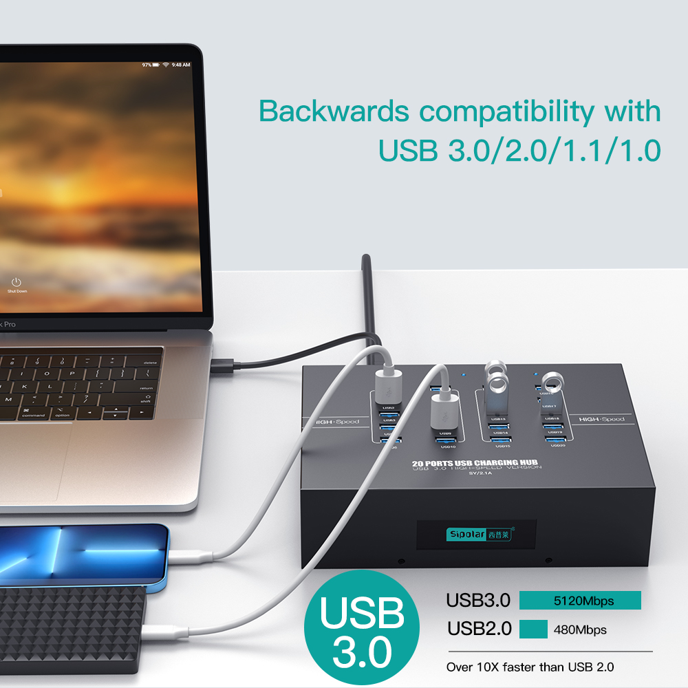 A-223 20 Ports USB 3.0 HUB - Shenzhen Lpsen Technology Co., Ltd