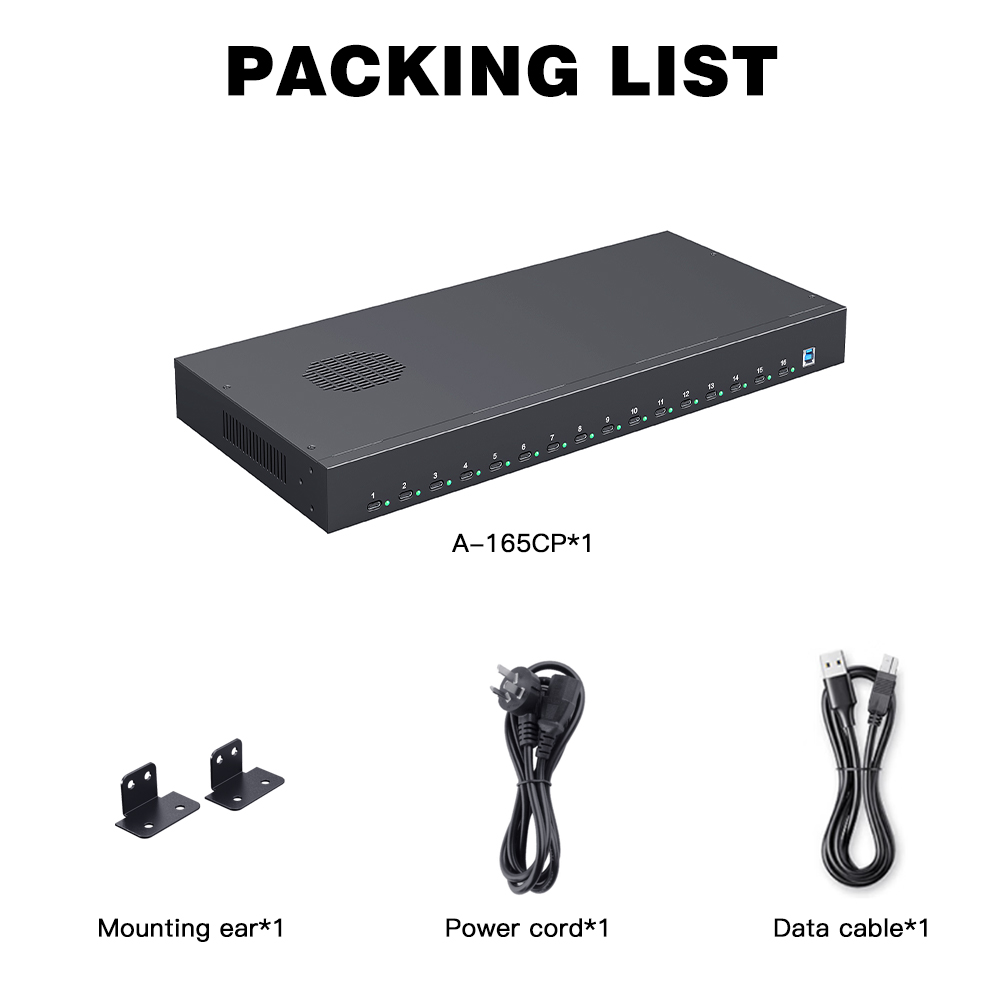 16-Port USB-C Rack Mount Hub Supplies for Reliable Charging - Sipolar