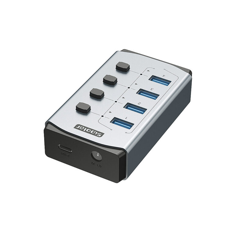 Sipolar FS-804: 4-Port USB 3.0 Hub with Independent Switches - Sipolar